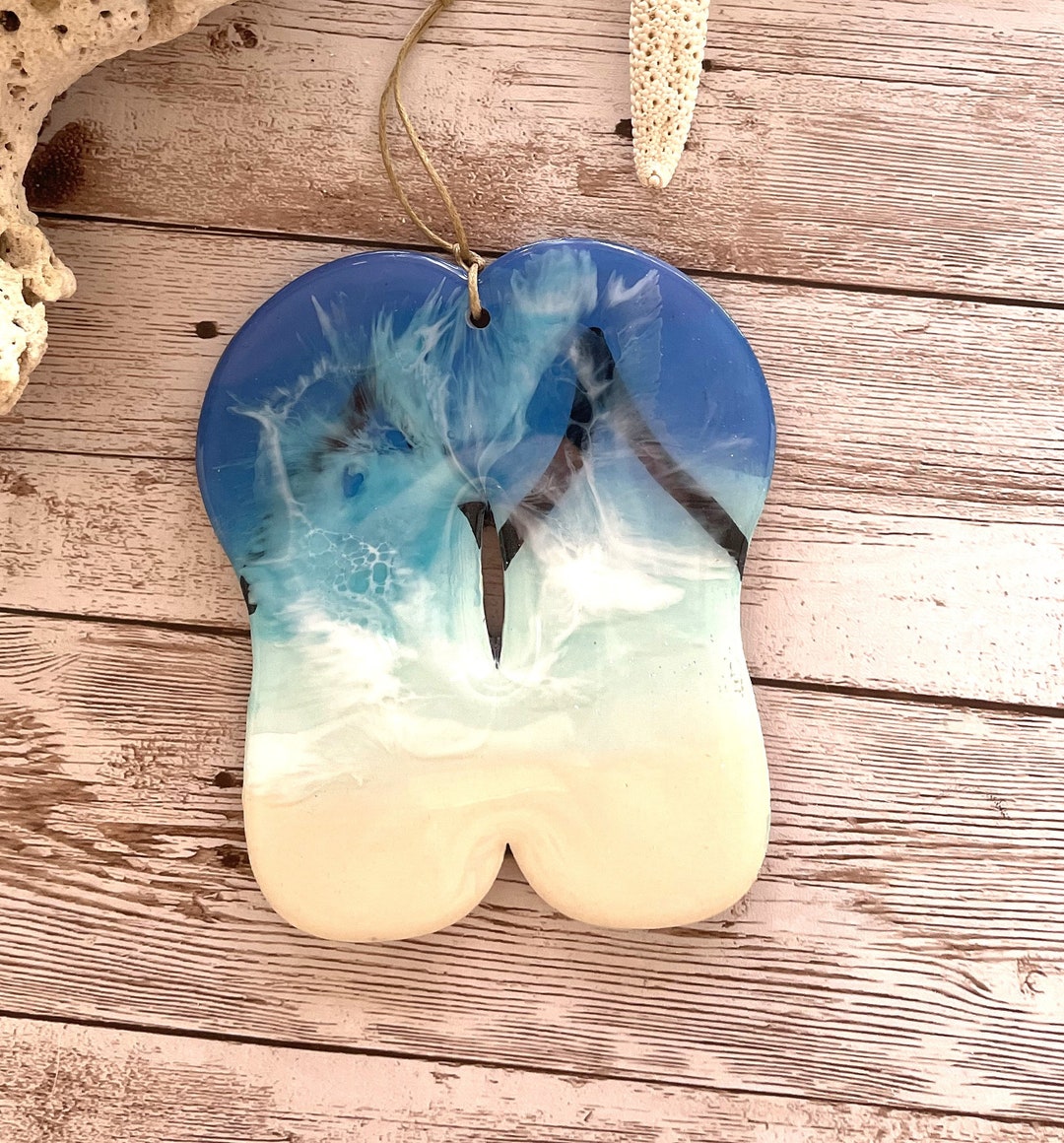 Slippahs Ornament, Ocean Wave, Hawaii Gift, Beach Art, Hawaii Art ...