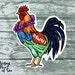 Rooster Vinyl Waterproof Sticker, Water Bottle, Hawaii State Bird, Car ...