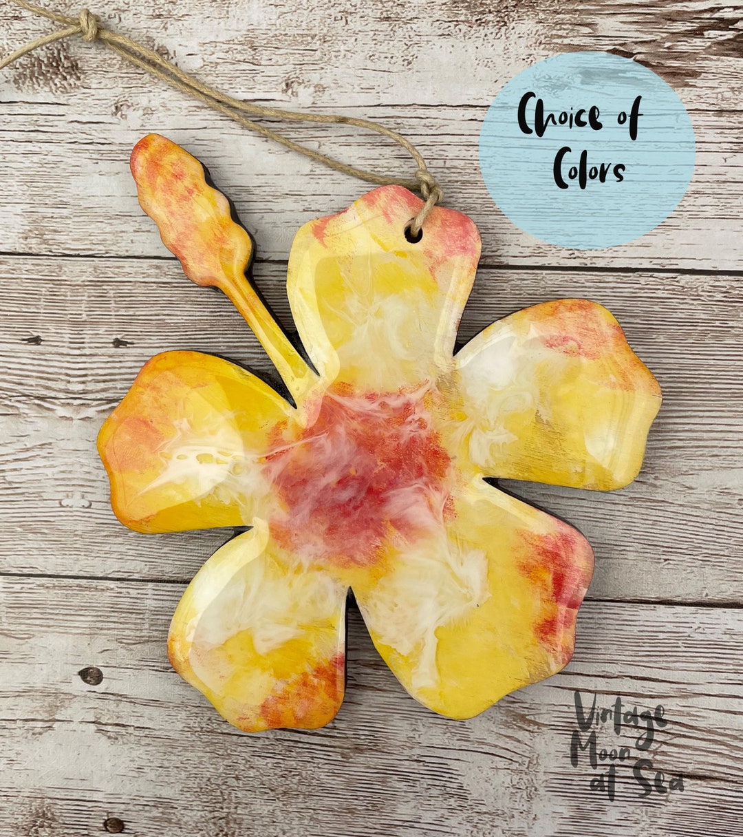Hibiscus Ornament, Ocean Wave, Hawaii Gift, Beach Art, Hawaii Art, Gift ...