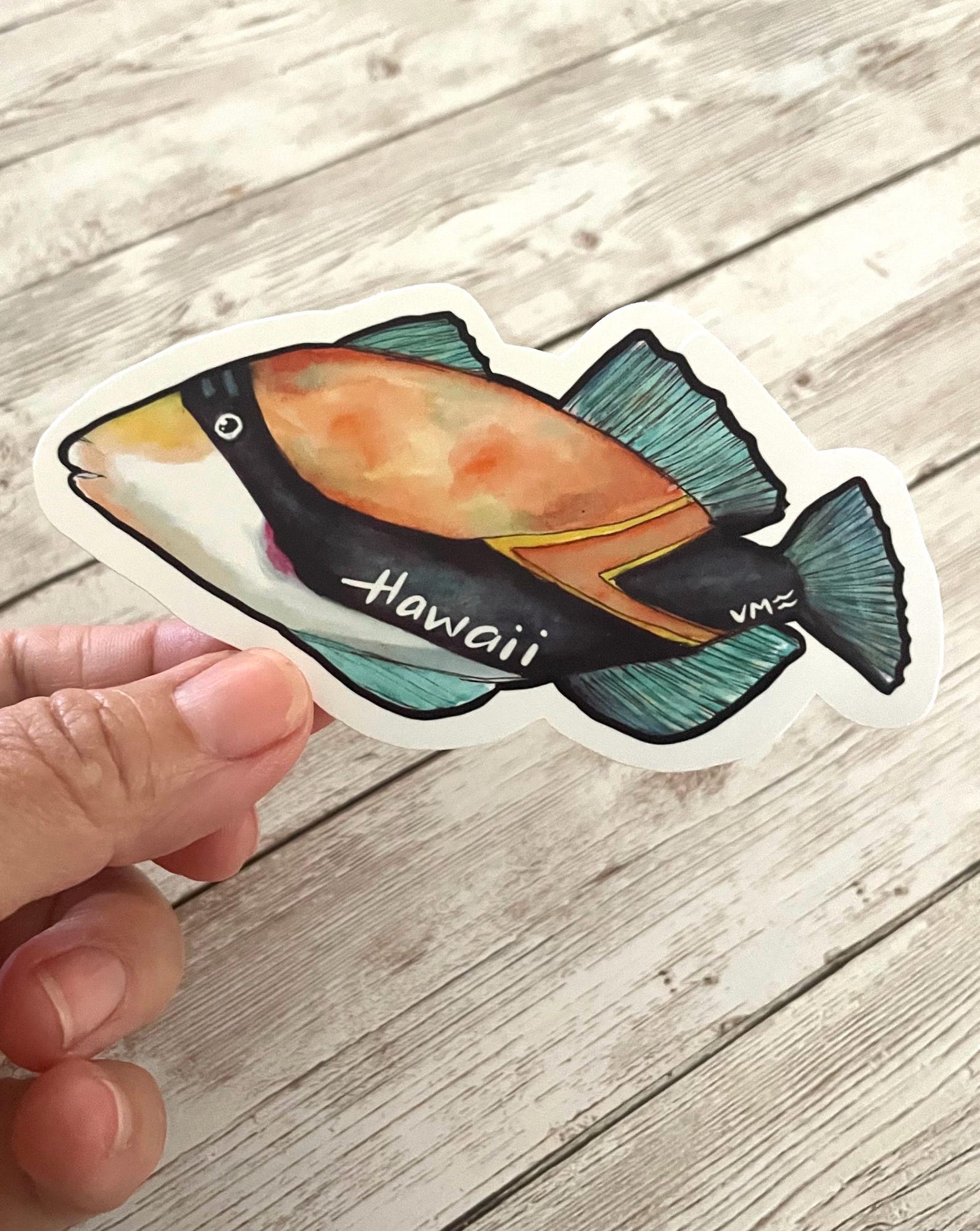 Humuhumunukunukuapuaa Waterproof Vinyl Sticker, Hawaii State Fish Decal ...