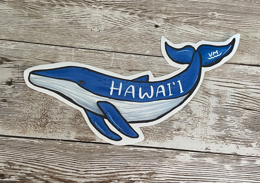 Humpback Whale Vinyl Waterproof Sticker, Water Bottle, Hawaii Sticker ...