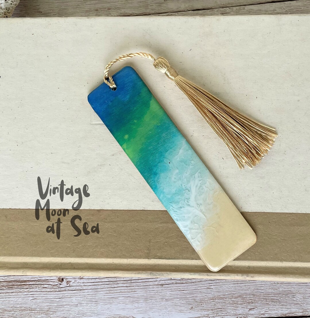 Ocean Wave Resin and Glitter Bookmark, Hawaii Gift, Beach Bookmark ...