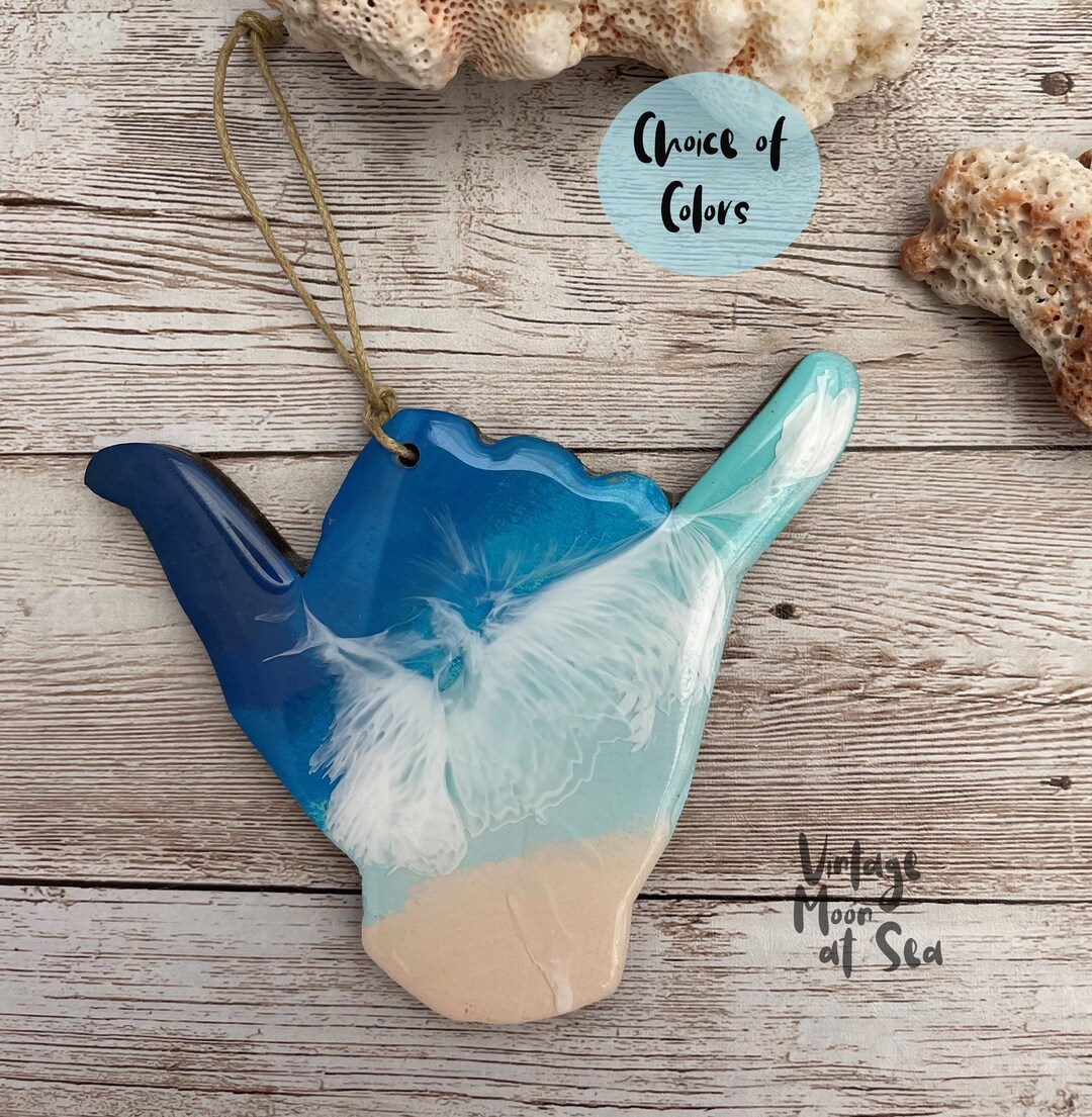 Shaka Ornament, Ocean Wave, Hawaii Gift, Beach Art, Hawaii Art, Beach ...