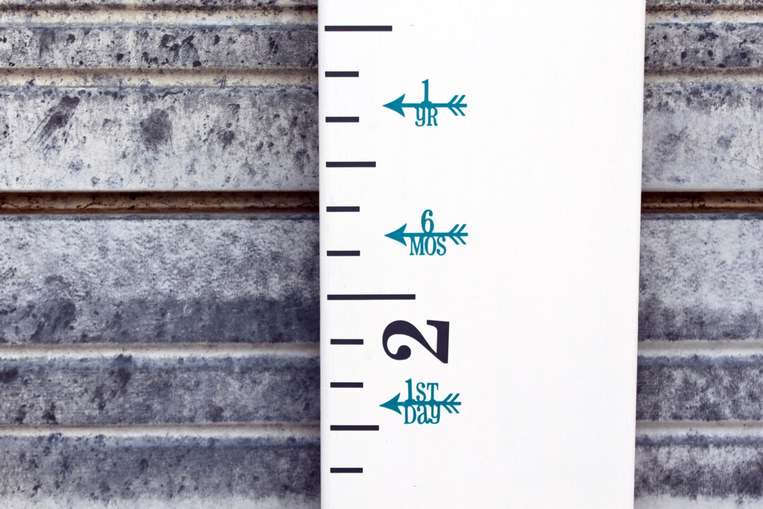 Height Marker for Growth Chart Ruler - Vinyl Decal Arrow With Feather ...