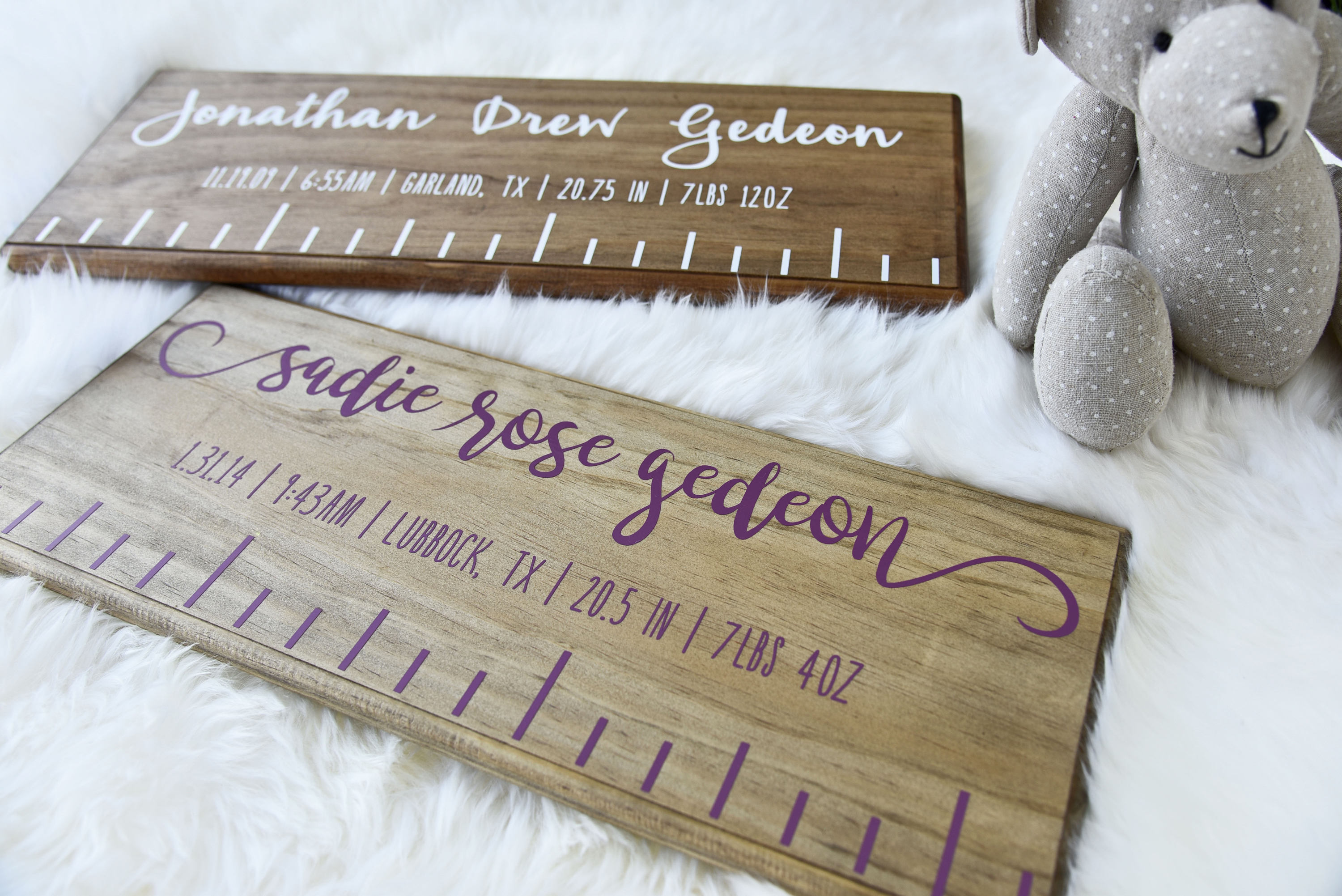 Custom Wooden Birth Ruler Classic Style With Birth Stats | Etsy