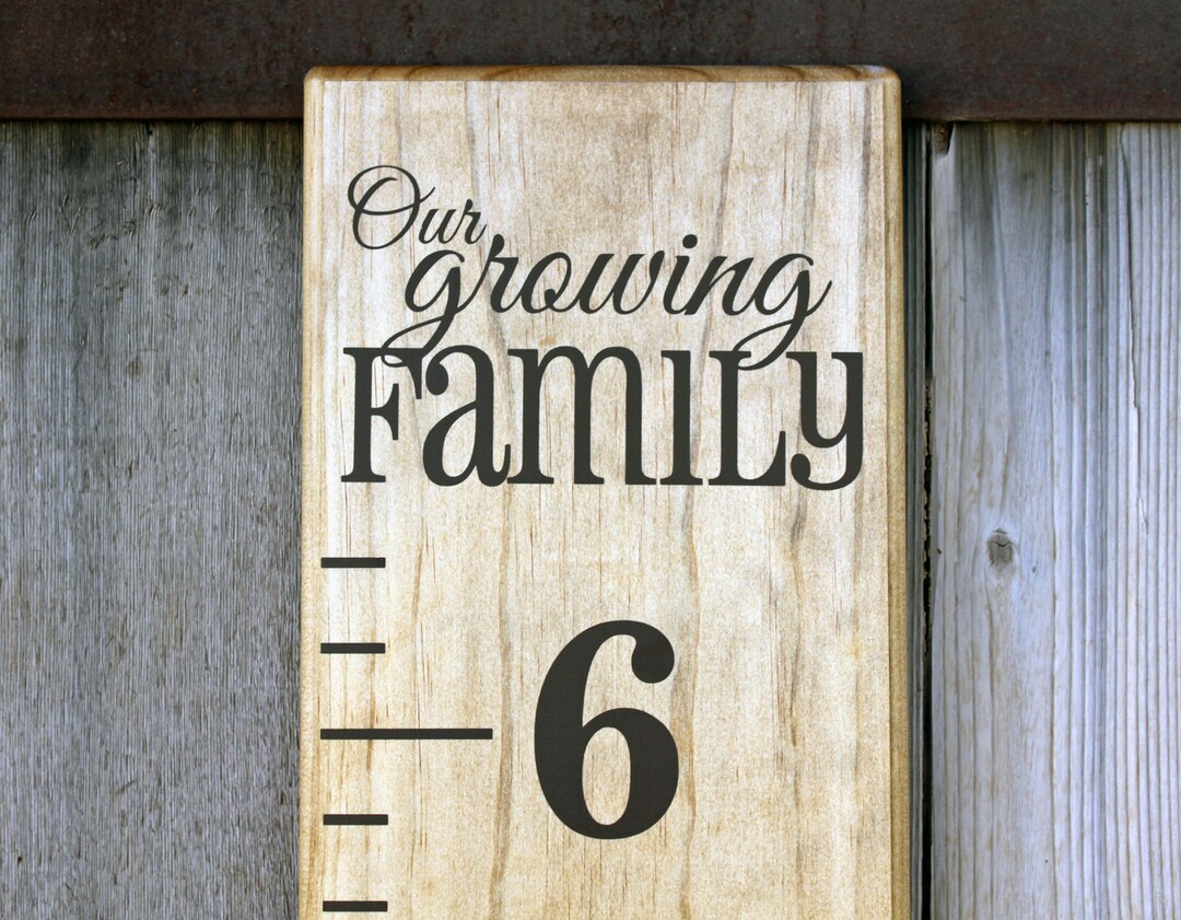 Growth Chart Ruler Add-on--"our Growing Family" Decal--top Header - Etsy