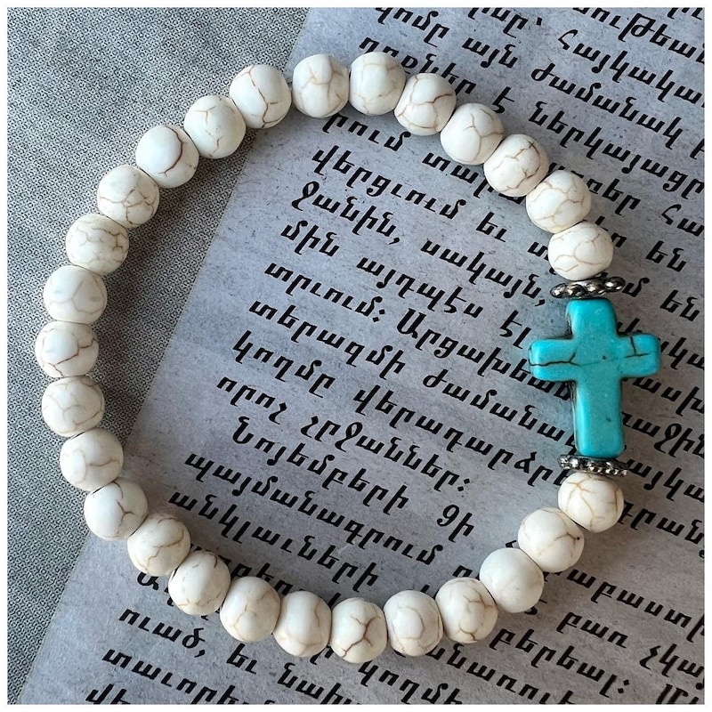 Turquoise Cross Bead - Etsy