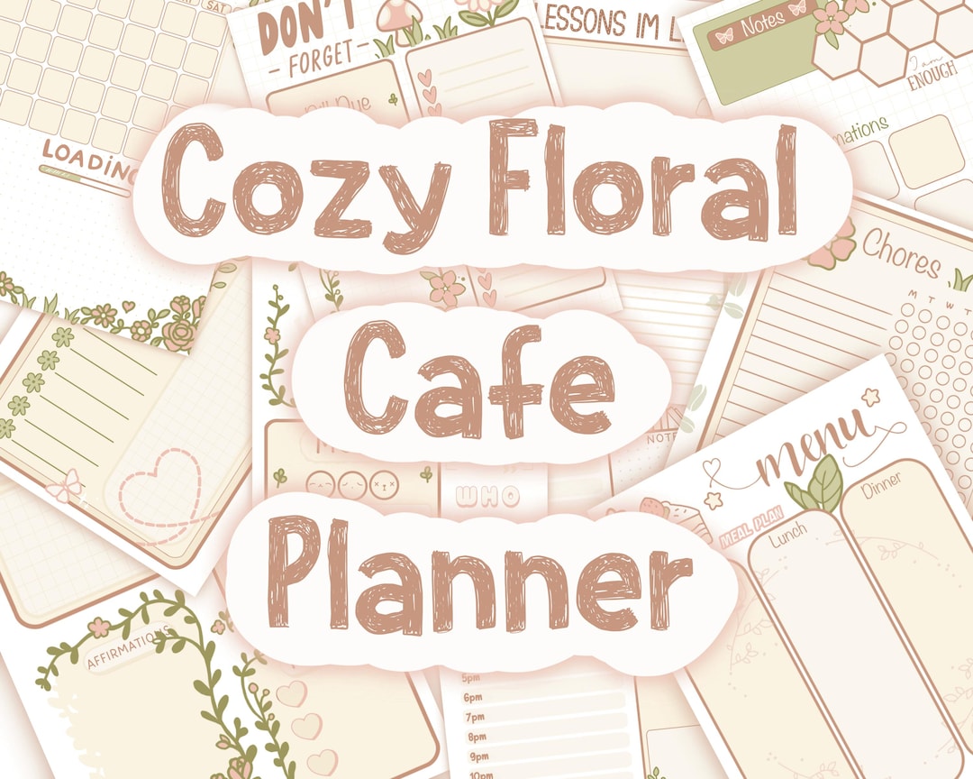 Cozy Floral Café Planner - Etsy