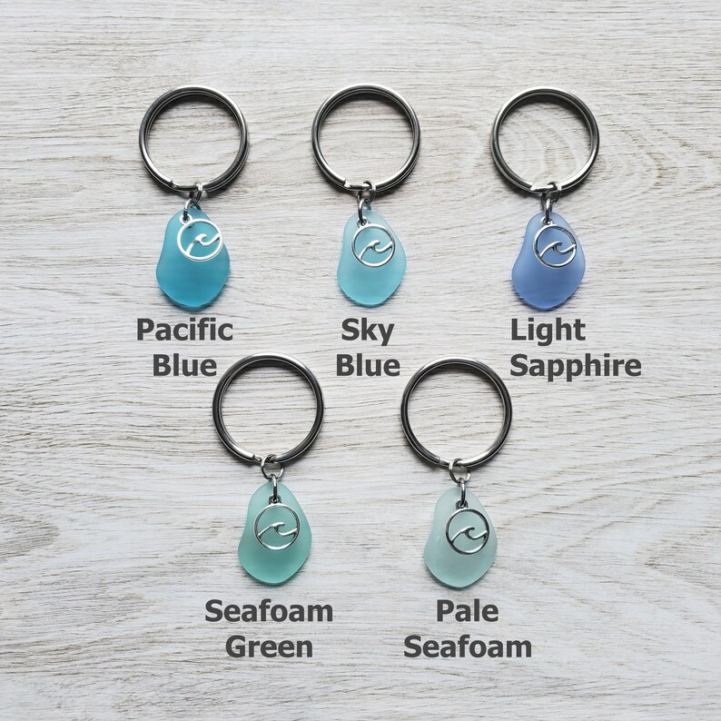Sea Glass Key Chain Wave Keychain Beachy Gifts Beach | Etsy