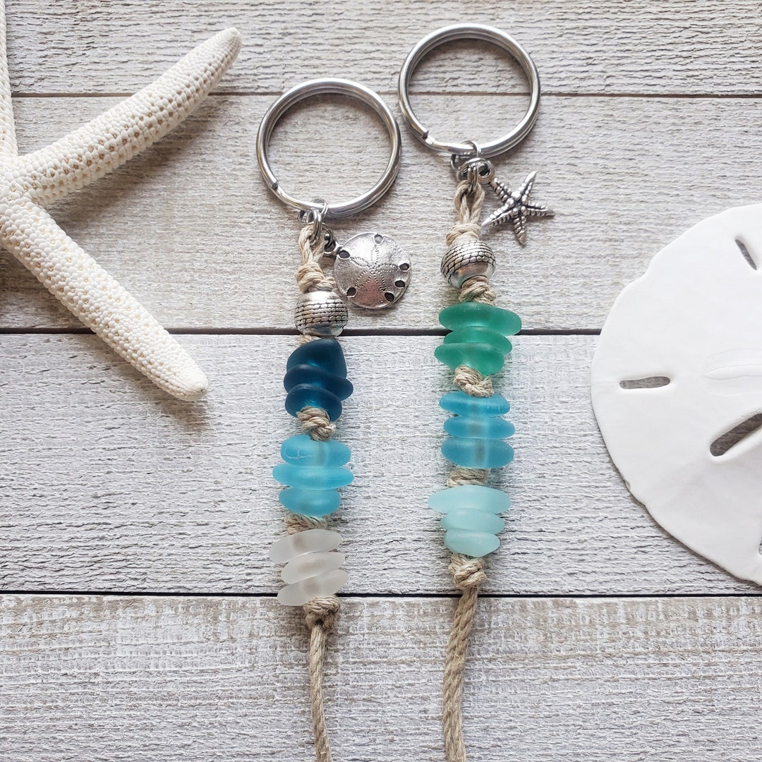 Boho Keychain, Coastal Gifts, Natural Gifts for Women, Sea Glass Key ...