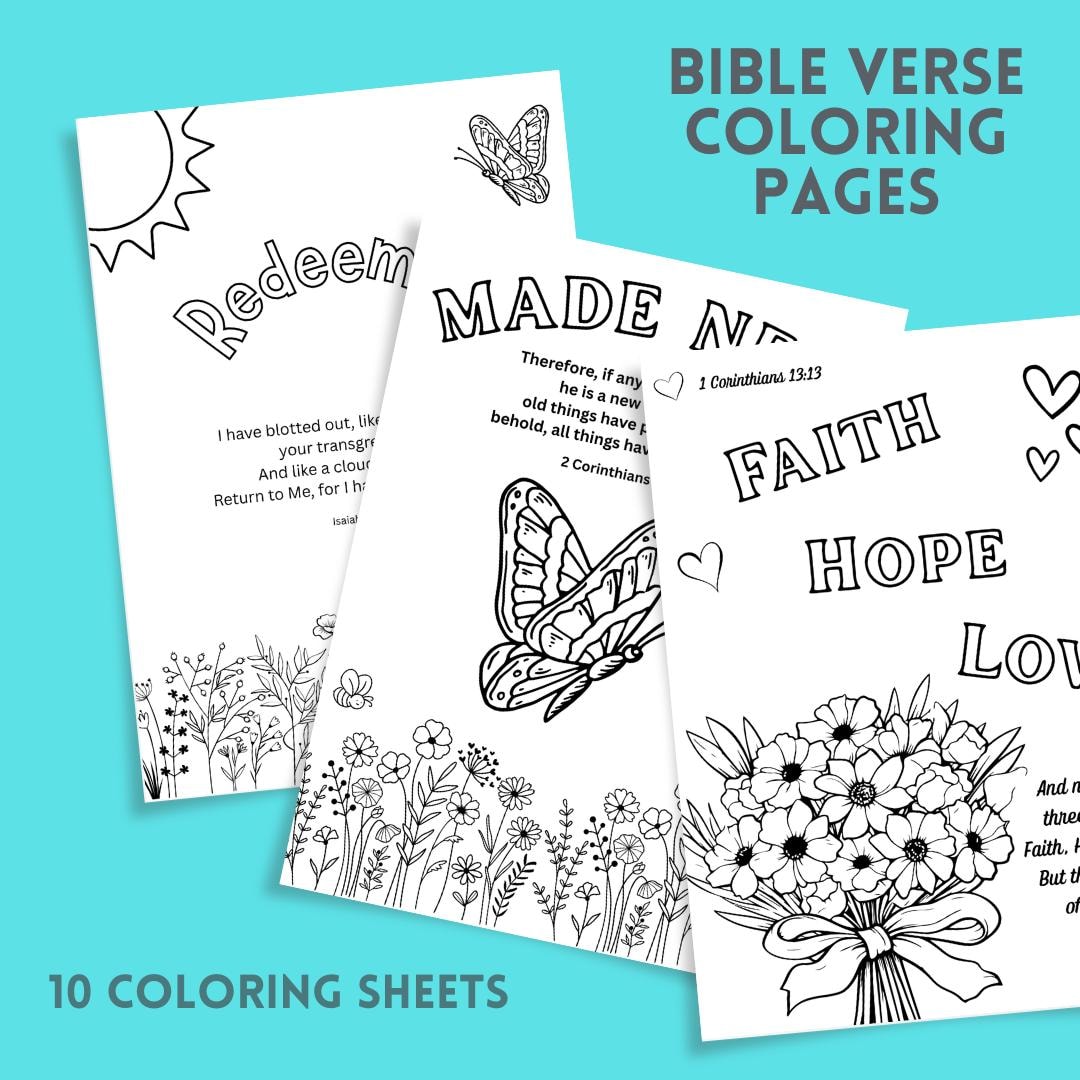 Bible Verse Coloring Pages Printable for Kids and Adults, Christian ...