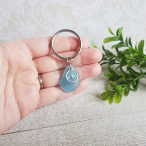 Sea Glass Key Chain Wave Keychain Beachy Gifts Beach - Etsy