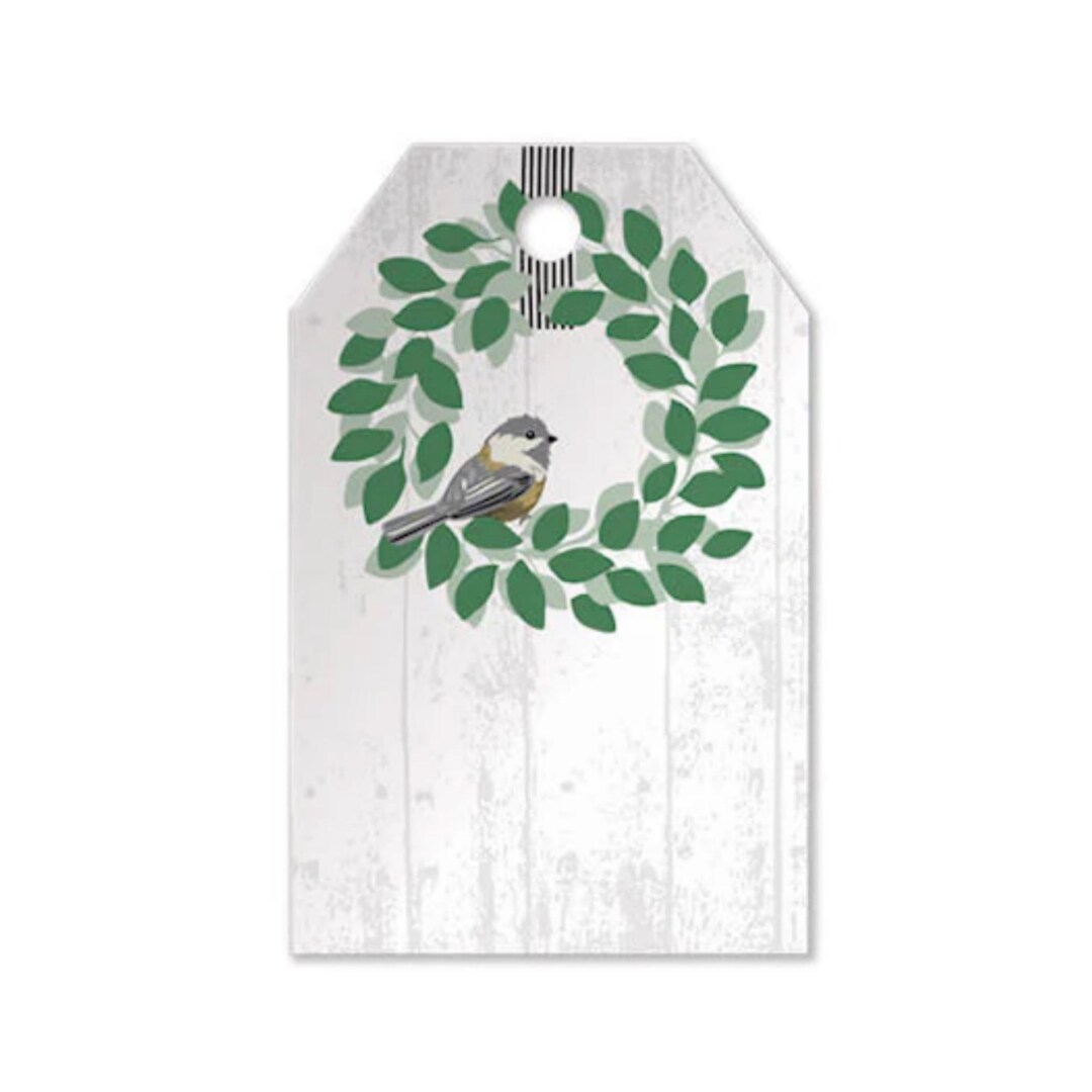 Rustic Farmhouse Gift Tags, Bird on Wreath, Small Note Cards, Florist ...