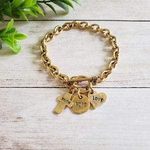Gold Christian Bracelet, Faith Hope and Love, 1 Corinthians 13:13 ...