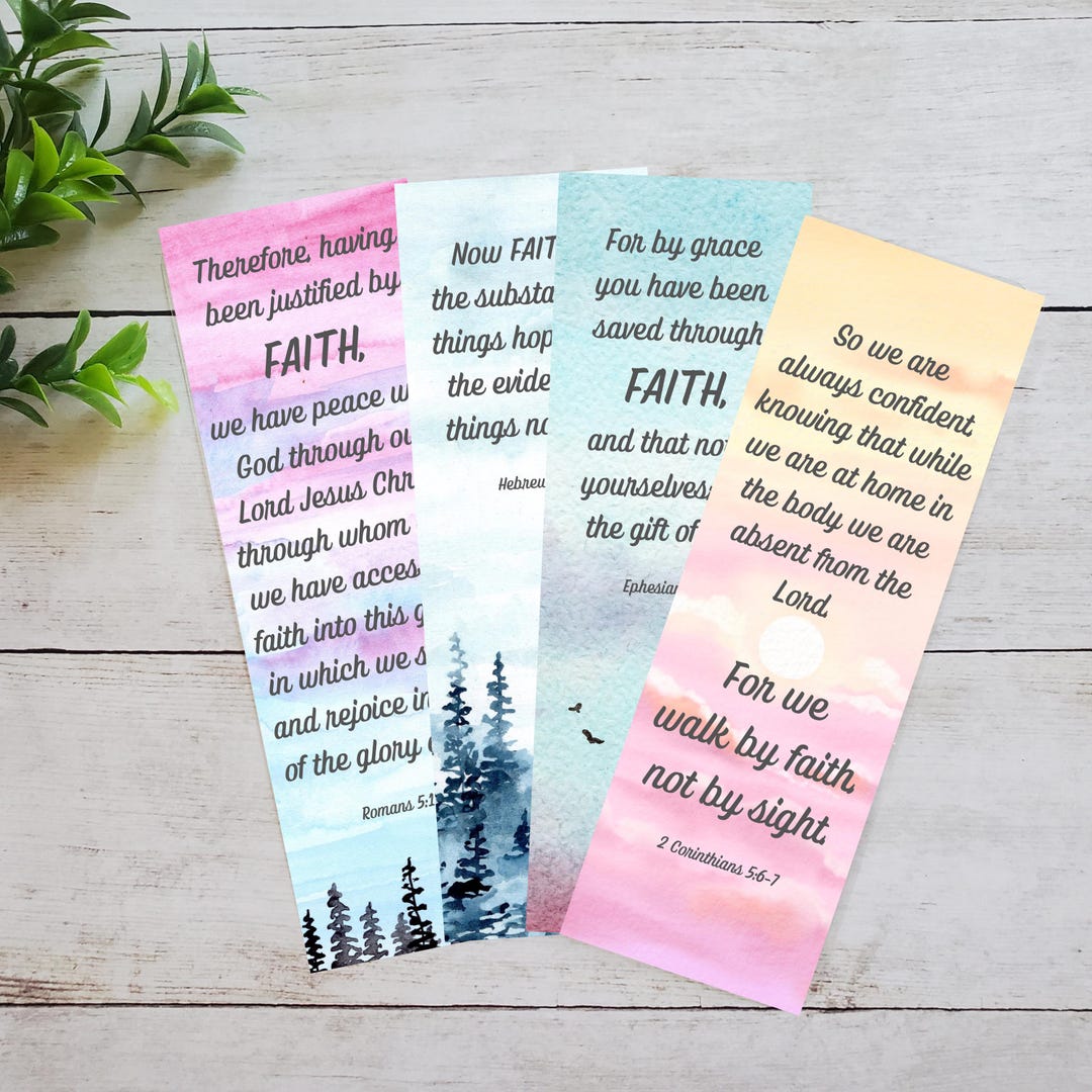 Printable Christian Faith Bookmarks for Women's Bible Study, Church ...