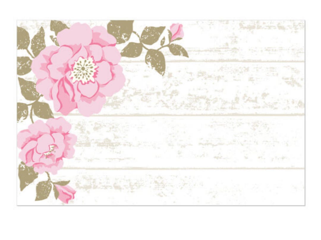 Pink Flower Cards, Floral Enclosure Cards, Pink Rose Junk Journal Cards ...