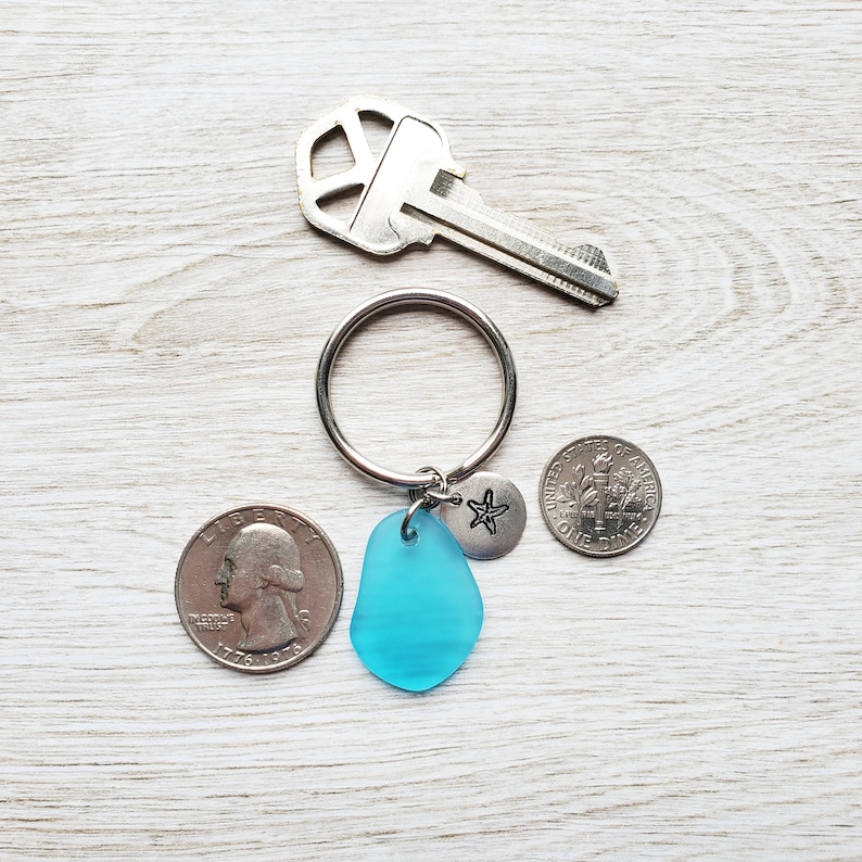Custom Ocean Keychain With Sea Turtle, Starfish or Whale Charm - Sea ...
