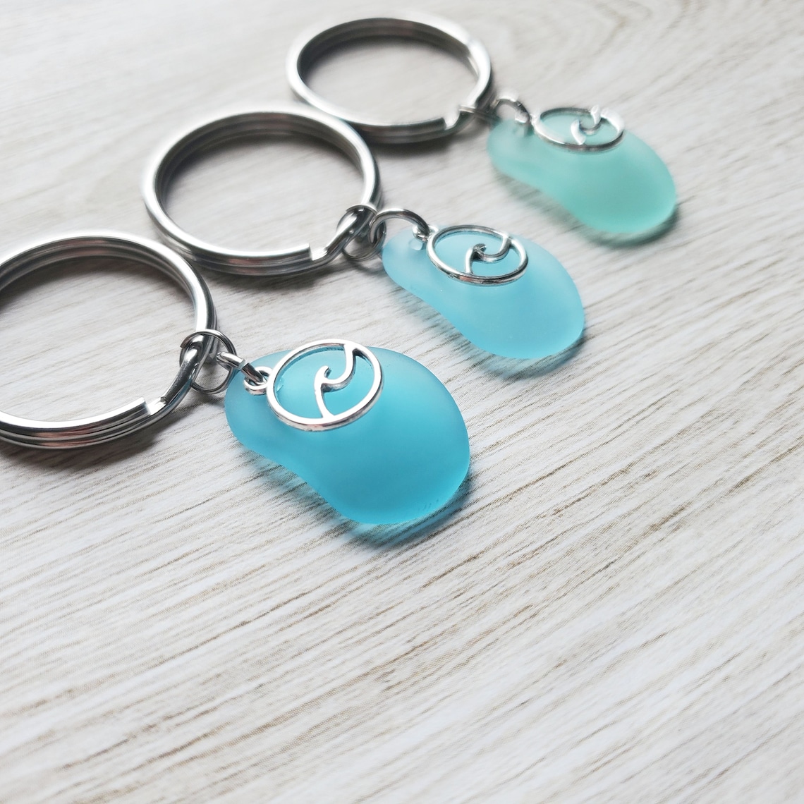 Sea Glass Key Chain Wave Keychain Beachy Gifts Beach | Etsy