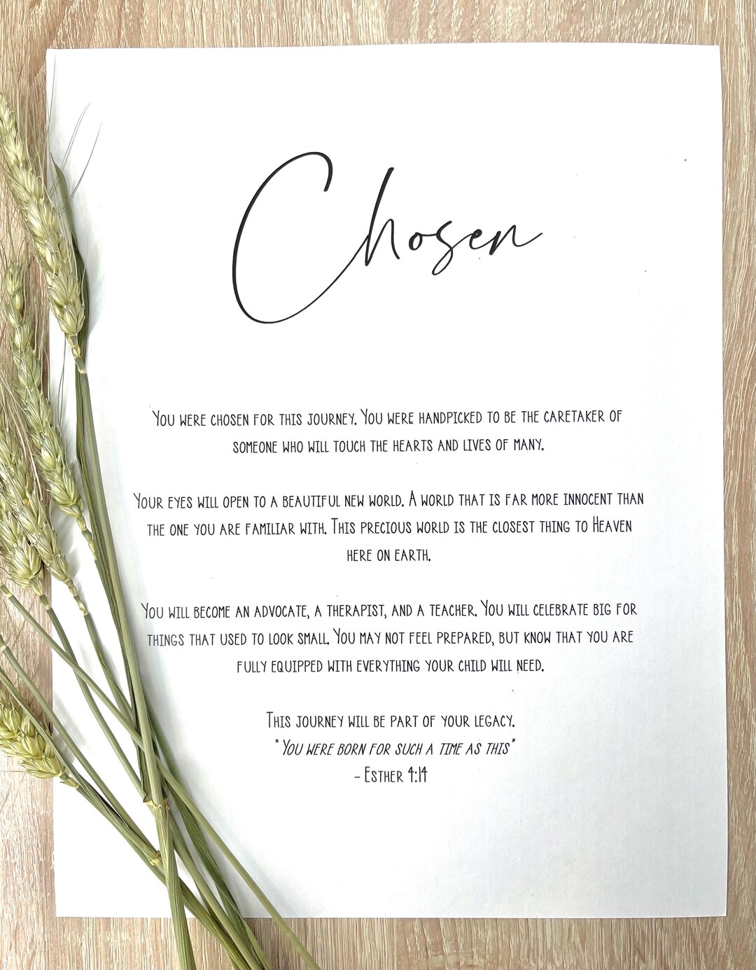 Chosen PRINT - Etsy