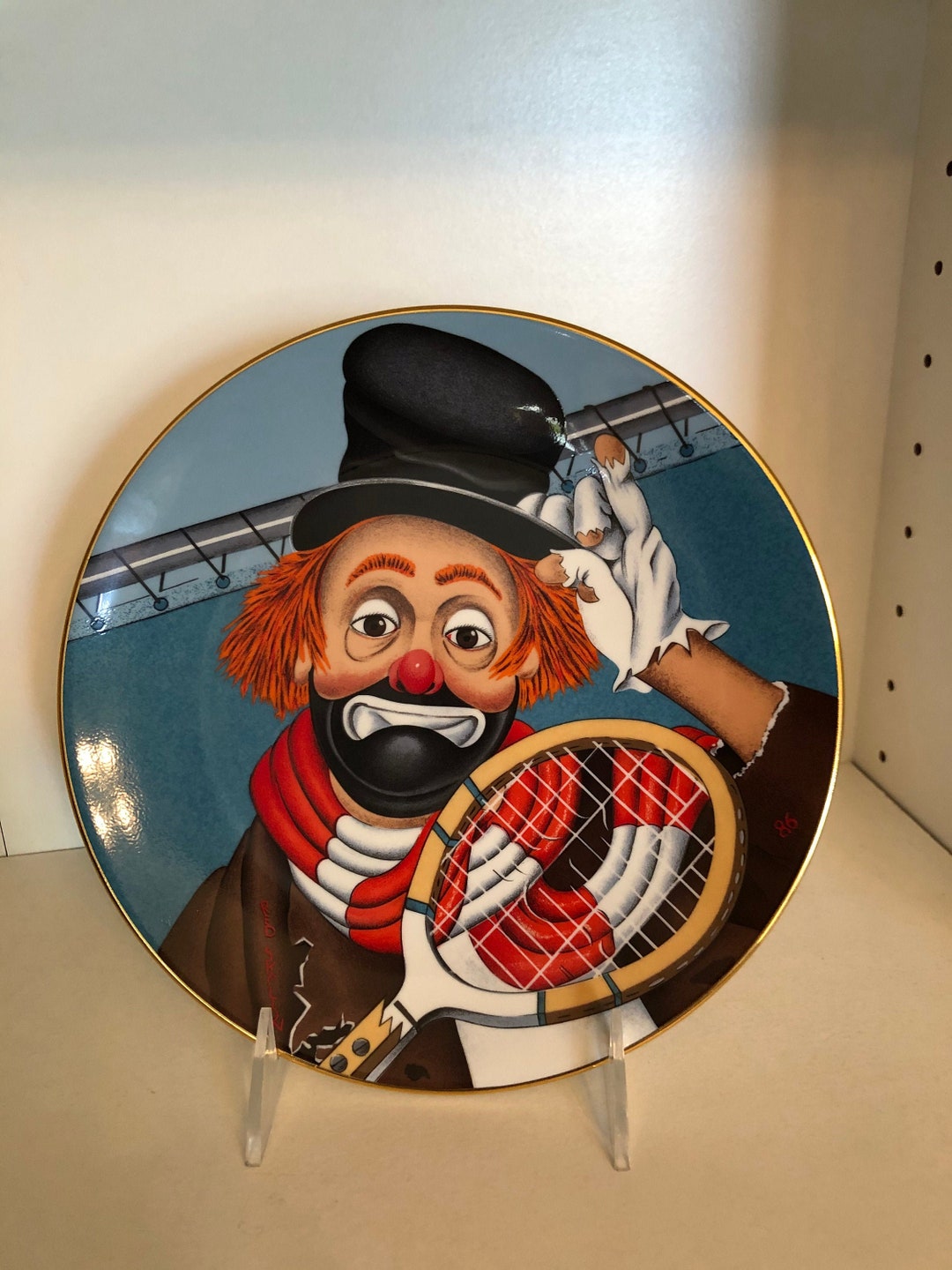 Red Skeleton Collector Plate Anyone for Tennis - Etsy