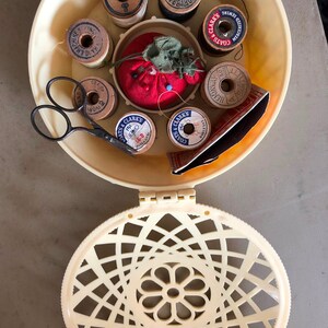 Sewing Basket With Spools of Thread Plastic Celluloid - Etsy