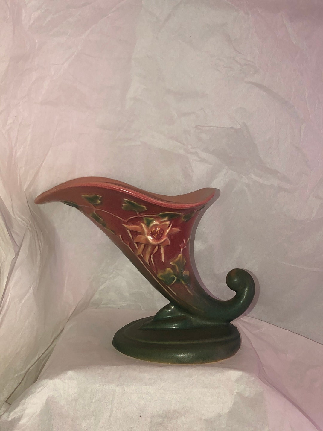 Roseville Pottery Columbine Cornucopia Vase 149-6 Pink - Etsy