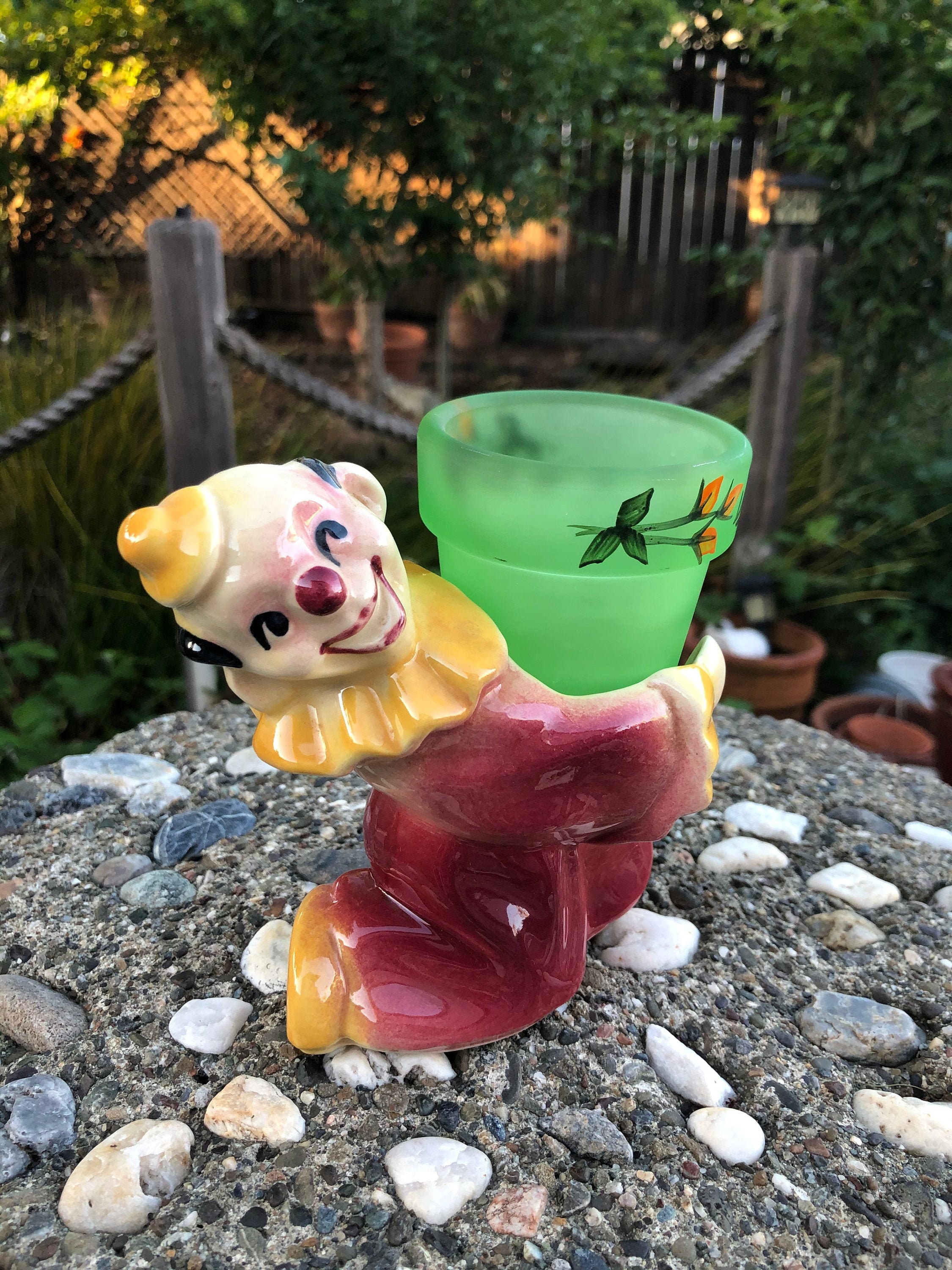 Shawnee Pottery 1950's JoJo Clown Flower Pot Holder and - Etsy España