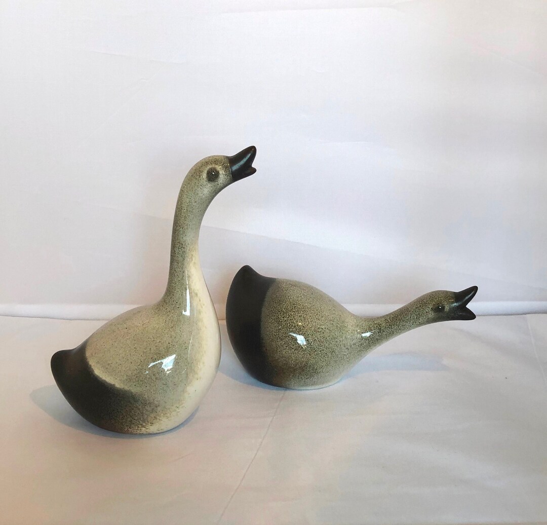 Howard Pierce Geese Black and Gray Pair - Etsy
