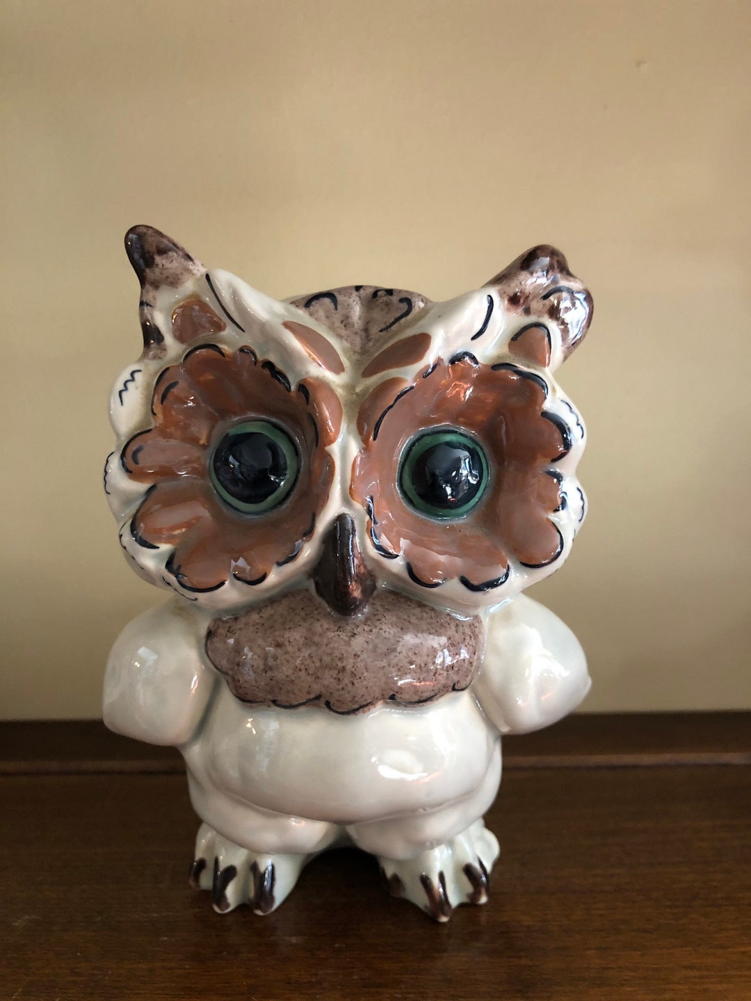 Kay Finch Toot Owl Gray and Brown With Black Highlights #188 - Etsy