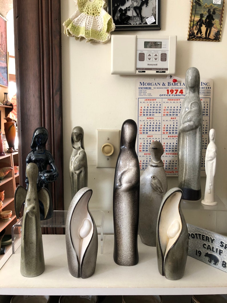 Howard Pierce Porcelain Tall Madonna and Child Glossy Gray - Etsy