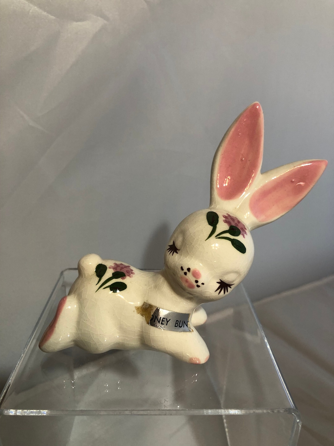 Honey Bun Delee Art Pottery Bunny With Floral Decoration - Etsy
