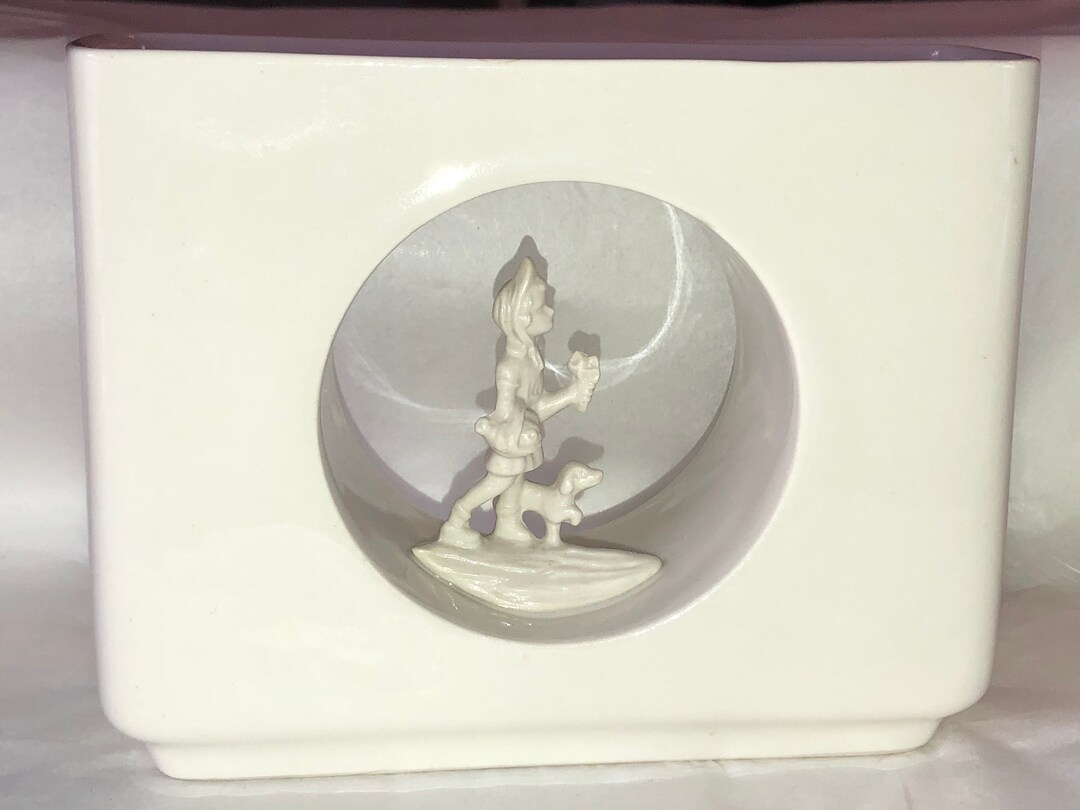 Howard Pierce Vase Girl and Her Dog - Etsy