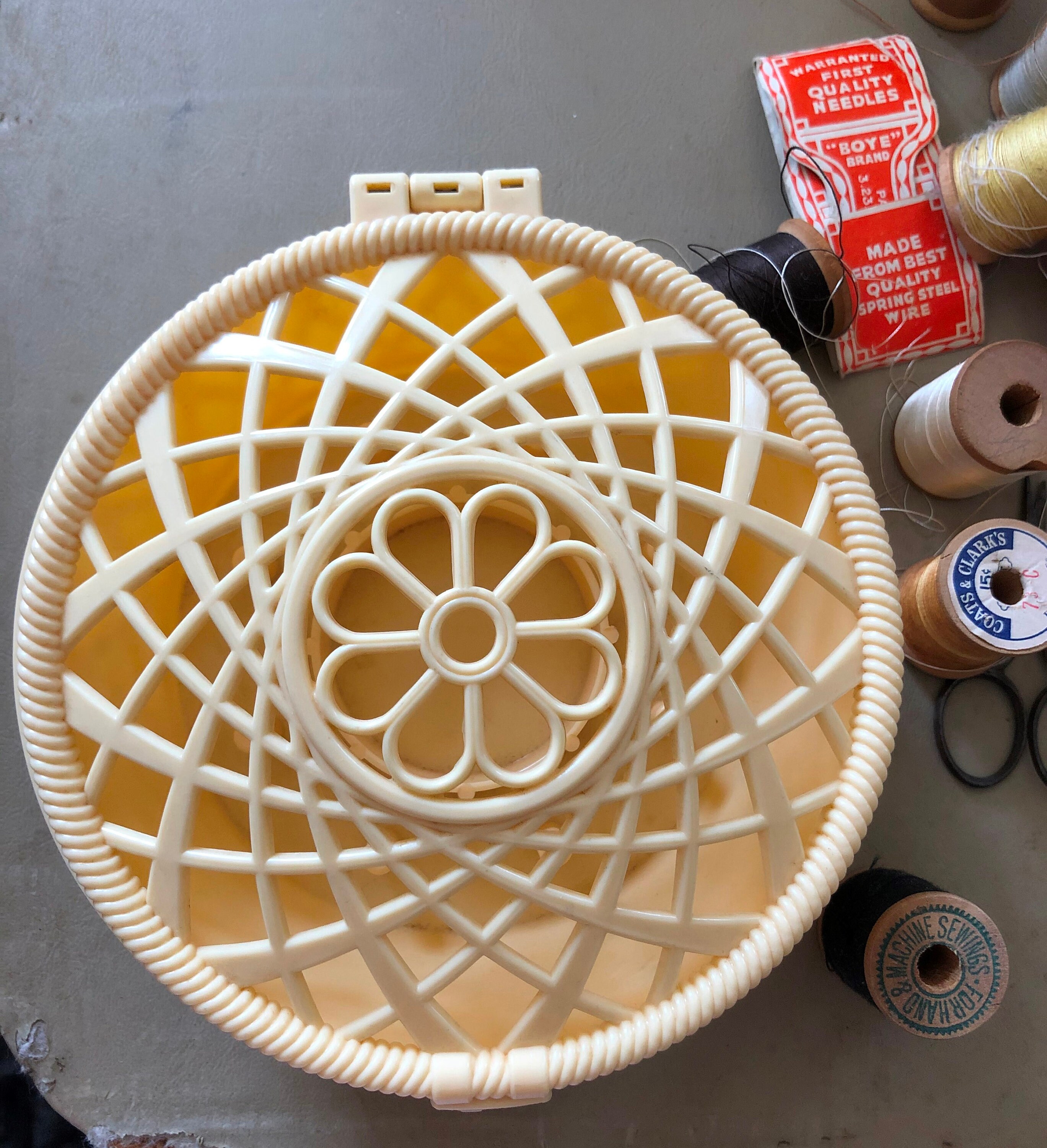 Sewing Basket With Spools of Thread Plastic Celluloid - Etsy