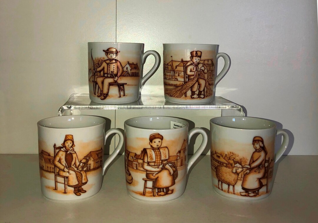 Souvenir Mugs Netherlands 5 Mugs From 5 Towns Spakenburg, Hindeloopen ...