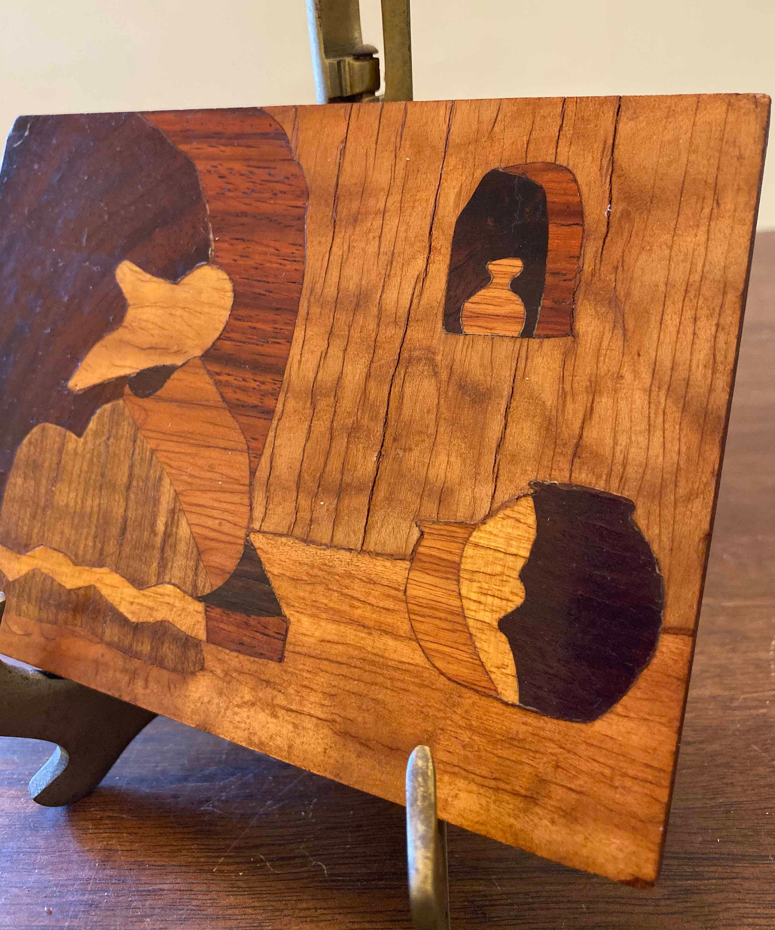 Vintage Wood Inlay Art siesta - Etsy