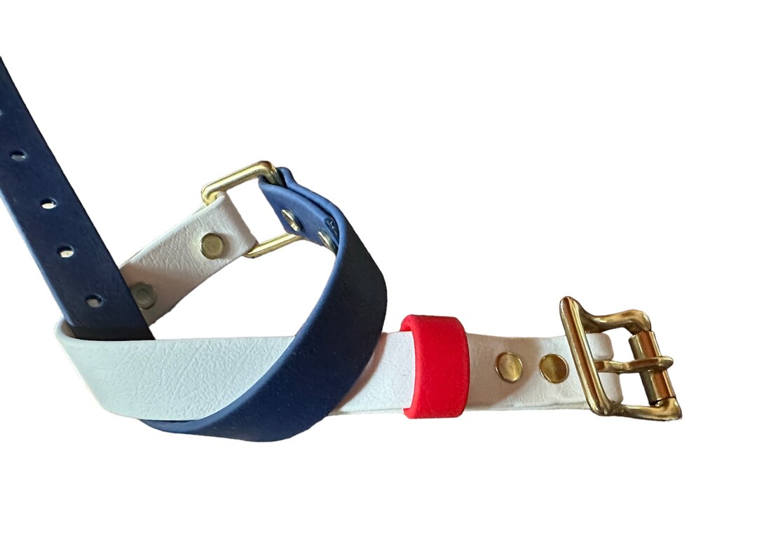 Waterproof Safety/field Collar Crisp White Marine Navy W/cherry Red ...