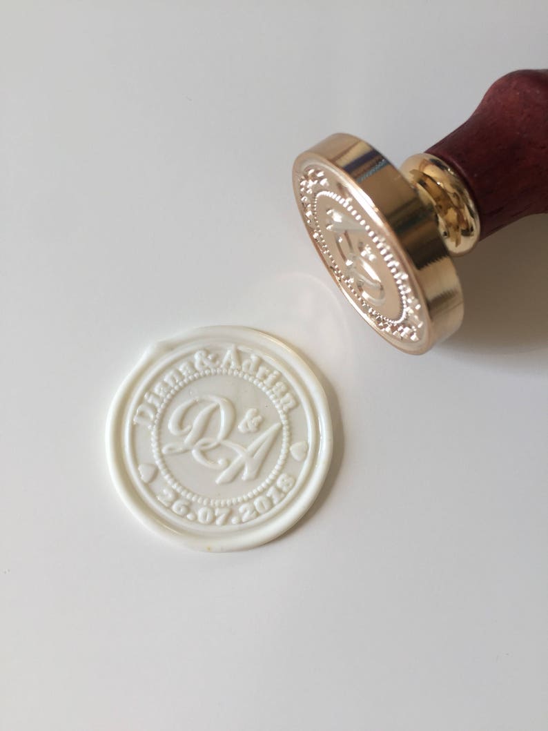 Wedding Wax Seal Stamp with name initials and date | Etsy Wedding Wax Seal Stamp with name initials and date | Etsy