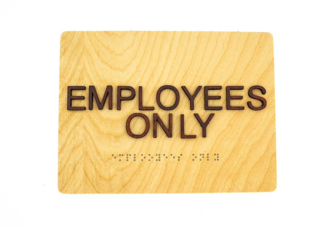 ADA Compliant Employees Only Sign: Modern Braille Signage 6"x8" - Etsy
