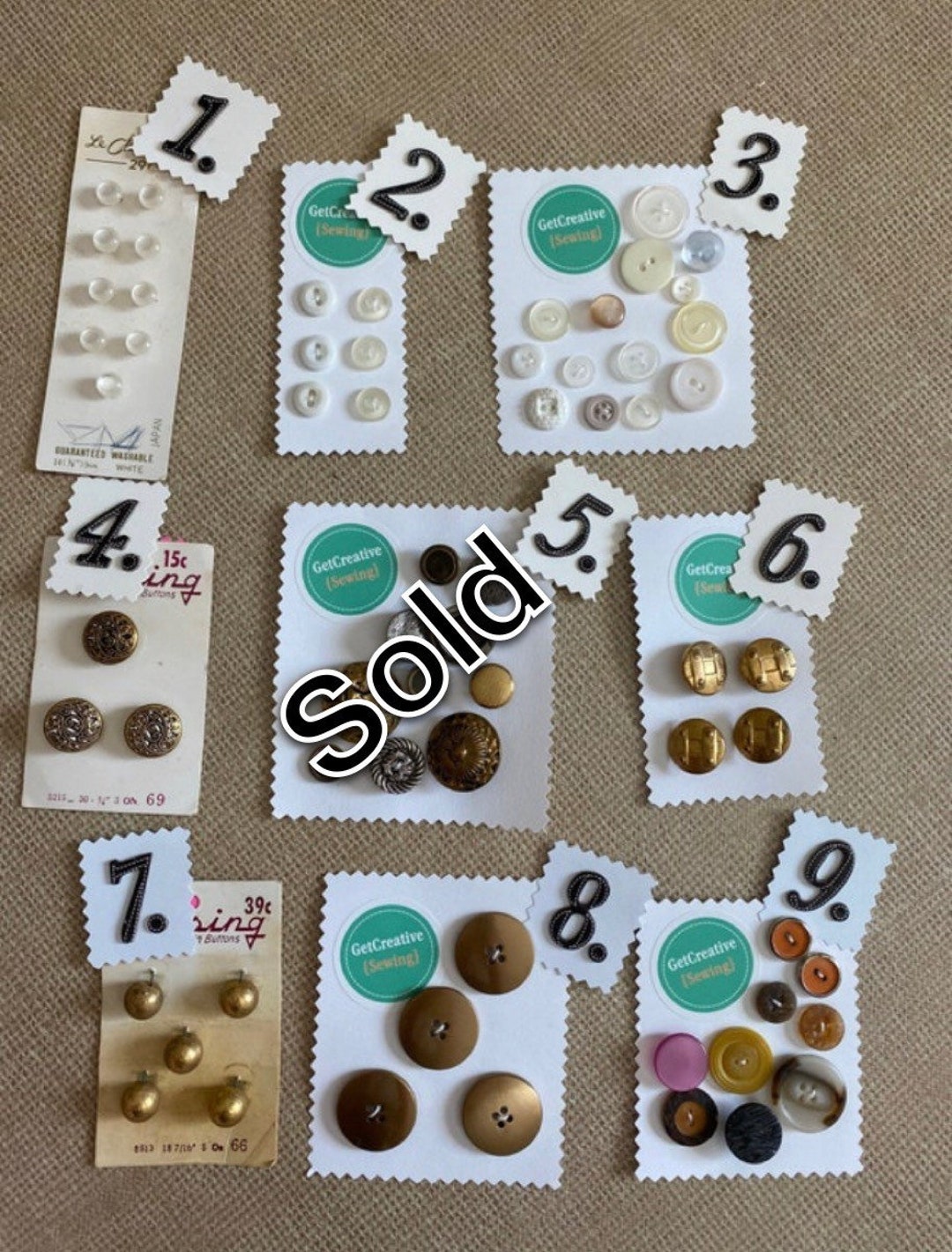 Vintage Buttons White Vintage Buttons Gold Vintage Buttons - Etsy