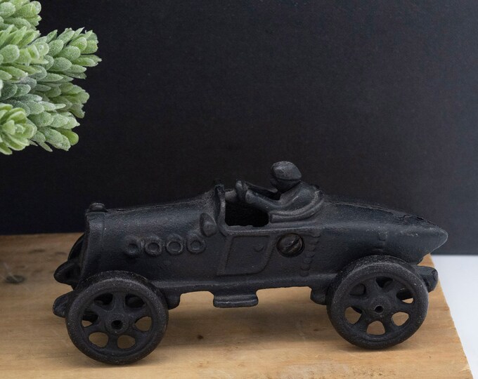 1920 1930s Cast Iron Boat Tail Race Car Etsy