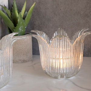 Made in Mexico Glass Tulip Candle Holders With Candle Votive Inserts - Etsy