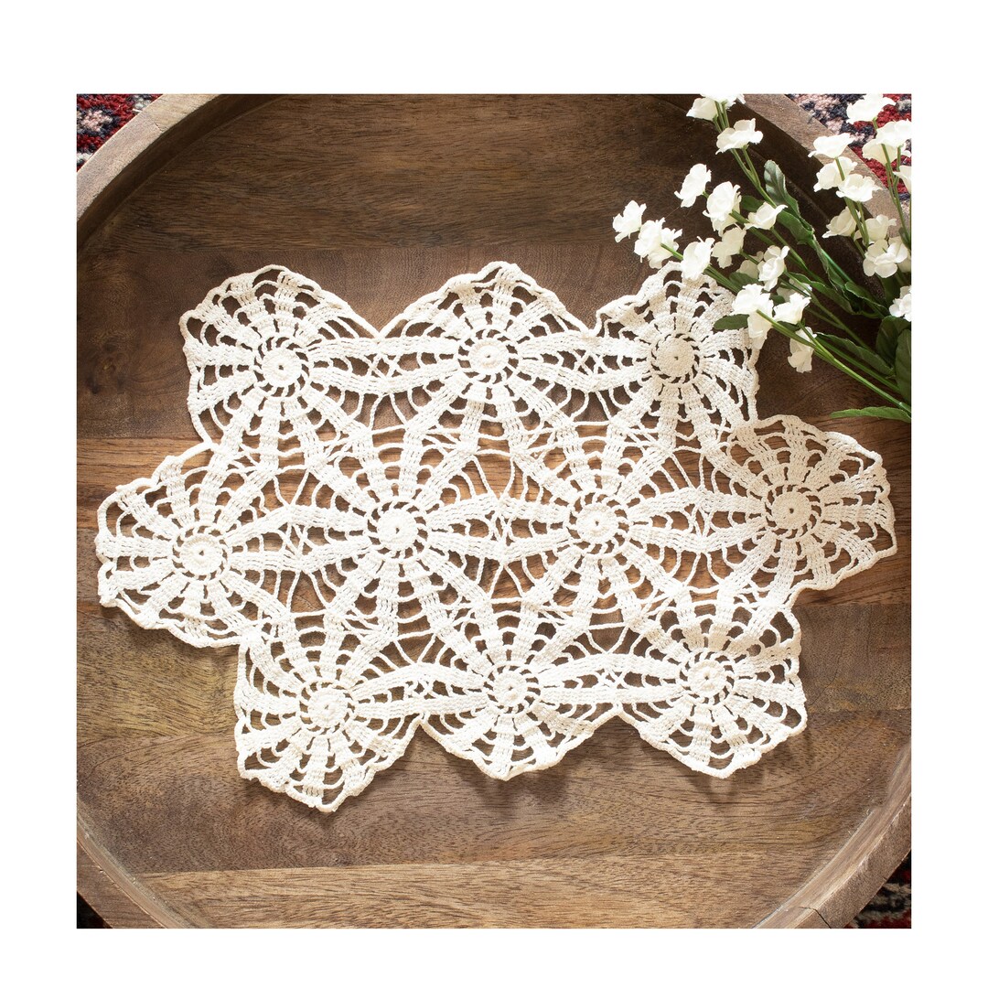 Vintage Crochet Doily Lace Doilies Table Decoration Crocheted Doilies ...