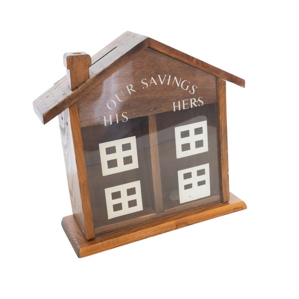 Wooden House Bank - Etsy