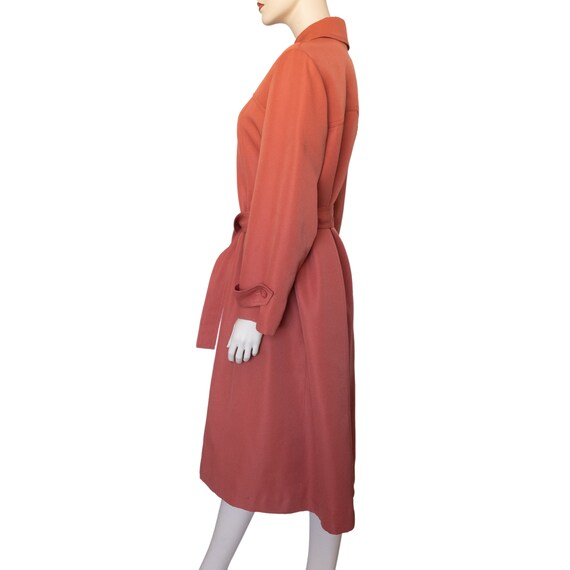 Orange/Coral Trench Coat By Sirocco With Plaid Lining… - Gem