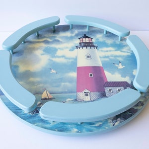 Nautical Lazy Susan With Lighthouse and Sailboat Scene - Etsy