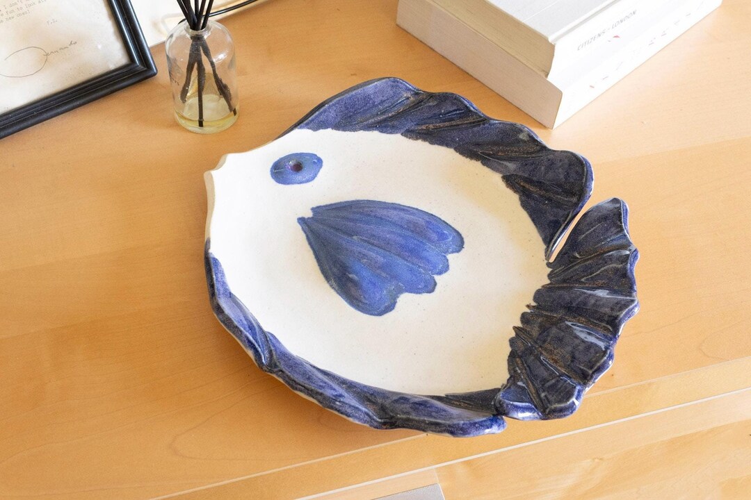 Large Ceramic Art Pottery Fish Platter Signed by Artist - Etsy