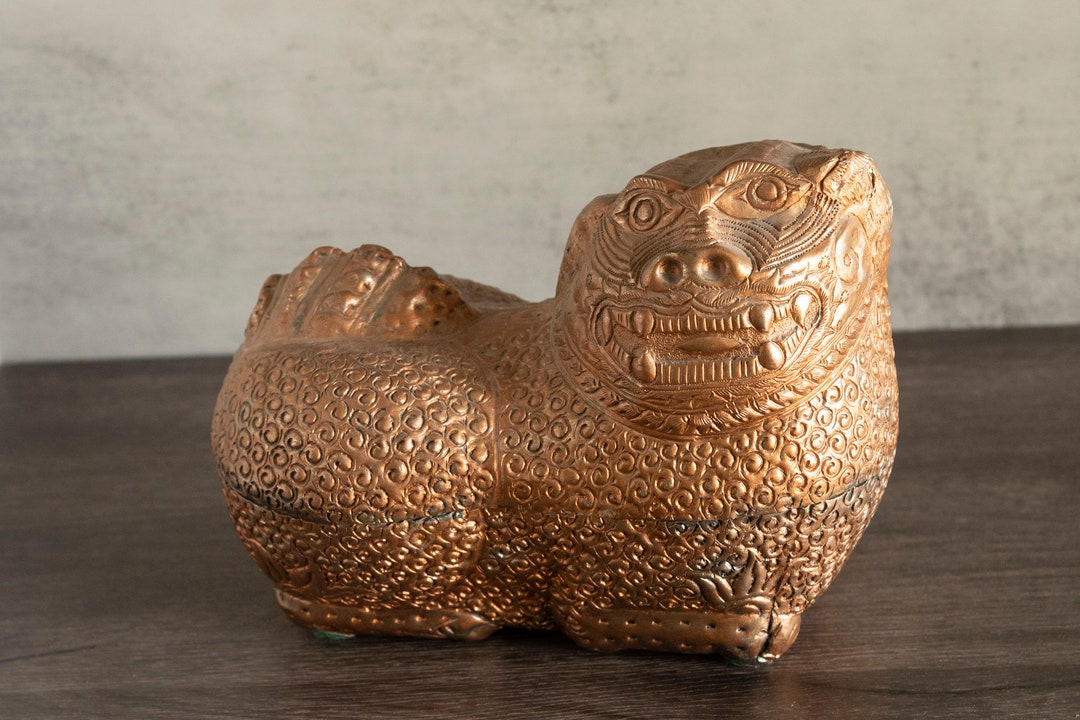 Asian Foo Dog Lion Metal Box / Container - Etsy