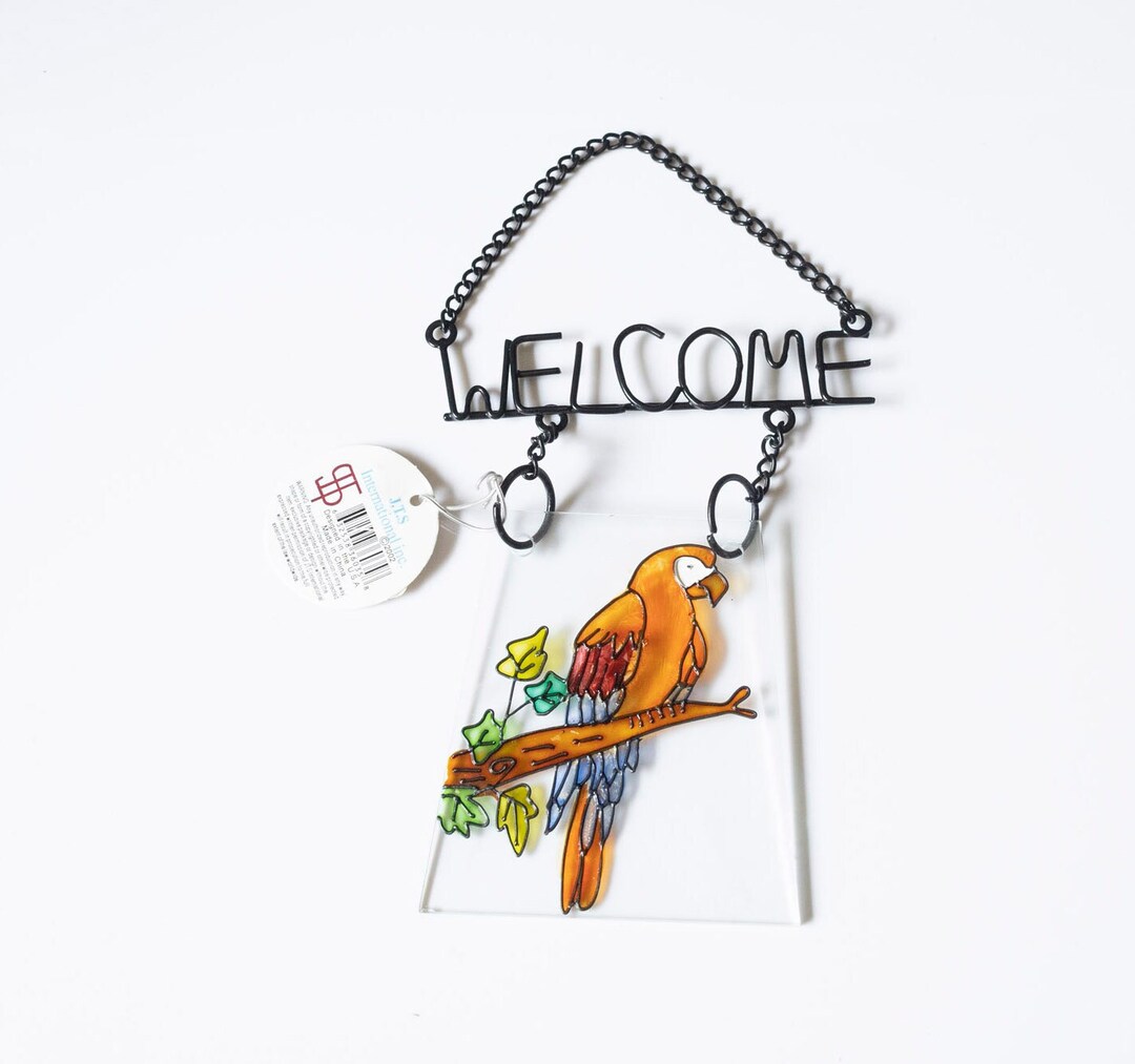 Welcome Bird Parrot Suncatcher by JTS International - Etsy