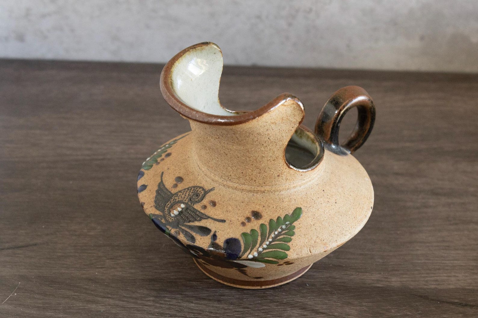 Vintage Tonala Sand Clay Pottery Pitcher/creamer Signed - Etsy