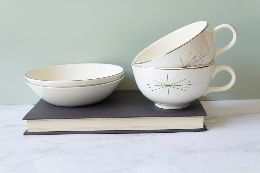 Vintage Taylor Smith Taylor Atomic Modern Star Cups & Small Bowls Sold ...